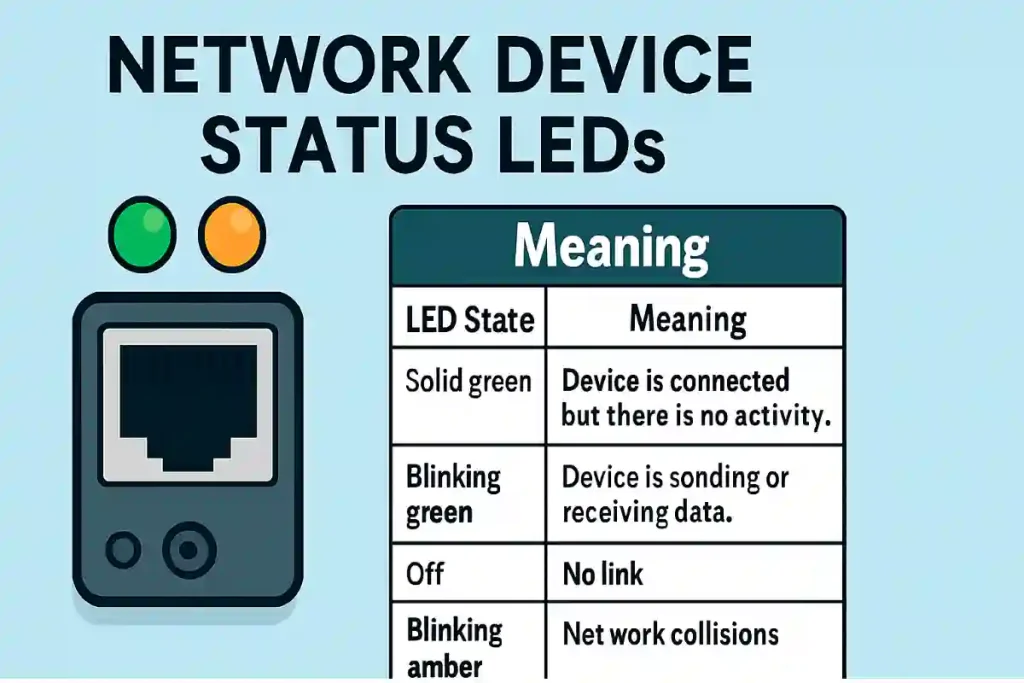 Solid Green Static LEDs on Network Device